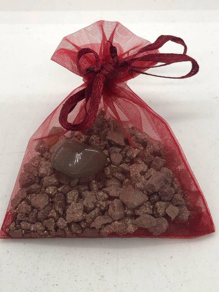 Pyrite Prosperity Protection Manifestation Pouch with Green Aventurine ...